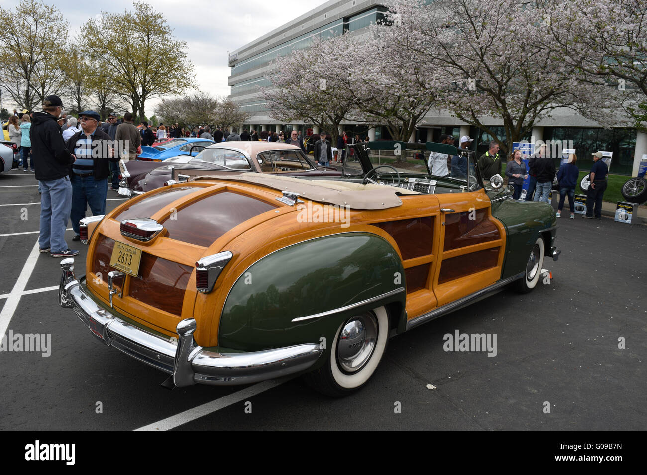 A vintage Chrysler Town and Country Woody Convertible at a car show ...