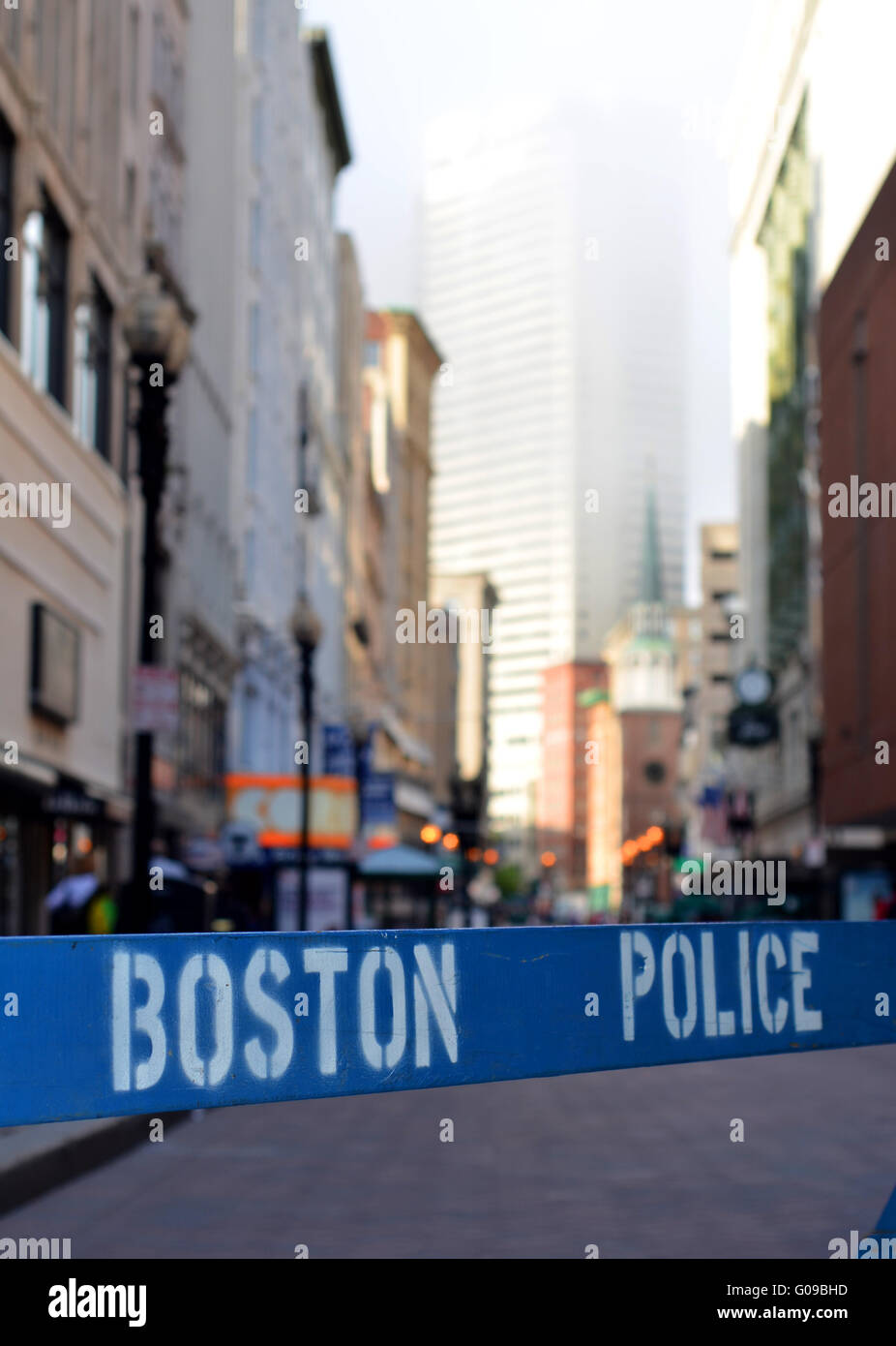 A Police Barricade At A Crime Scene In Boston USA Stock Photo - Alamy