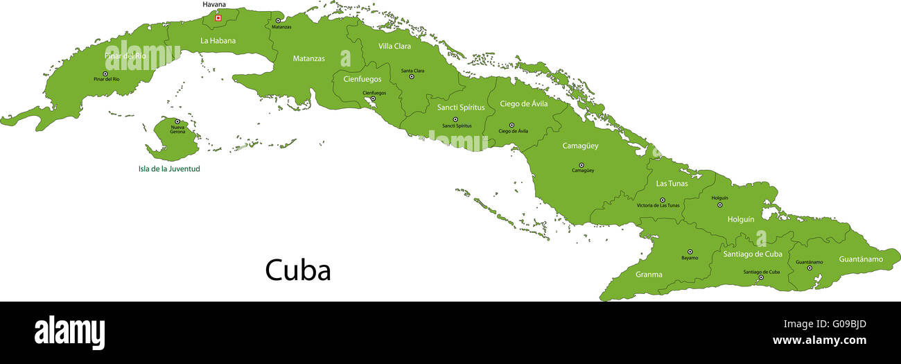 Map of Cuba Stock Photo - Alamy