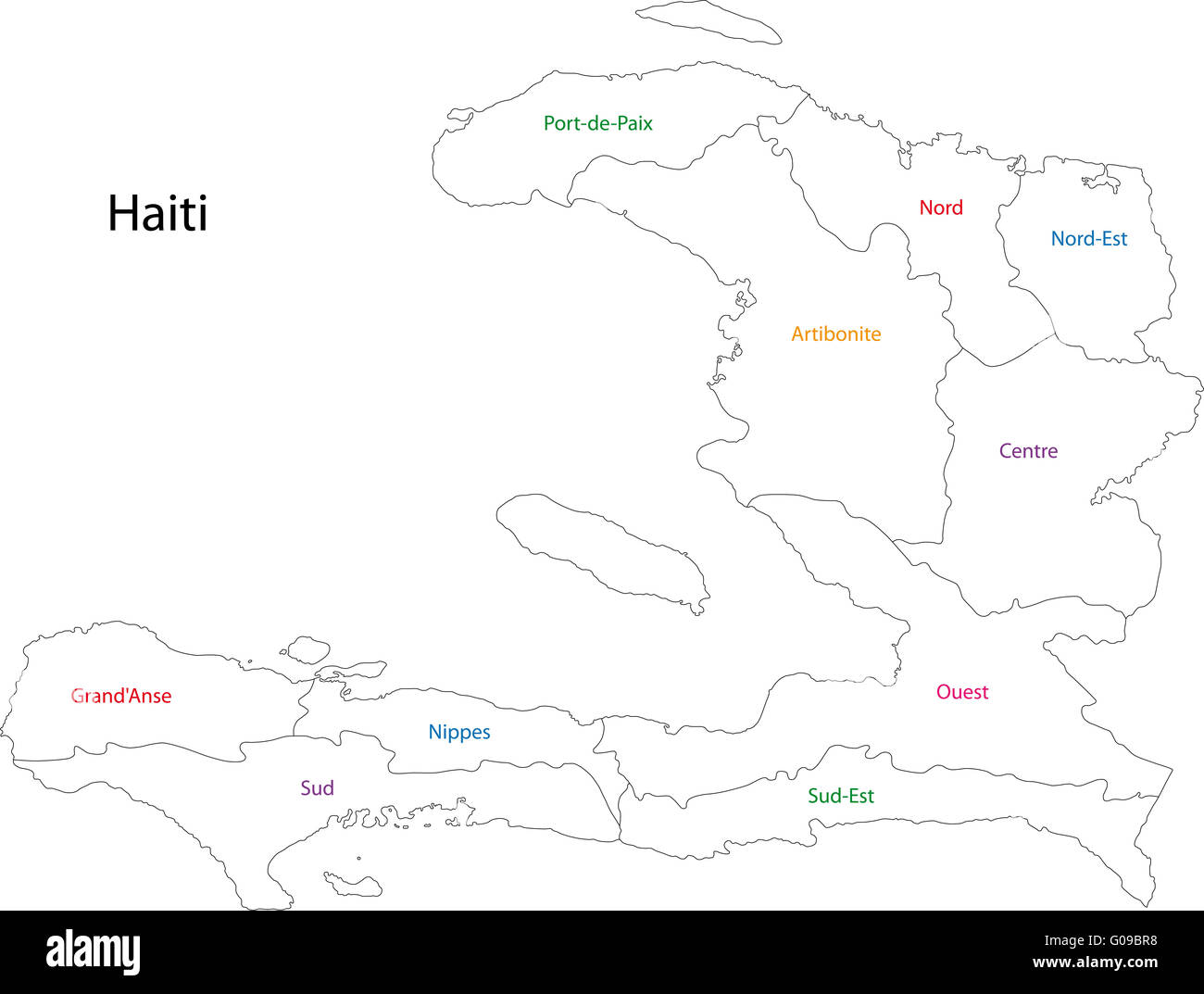 Outline Haiti map Stock Photo - Alamy