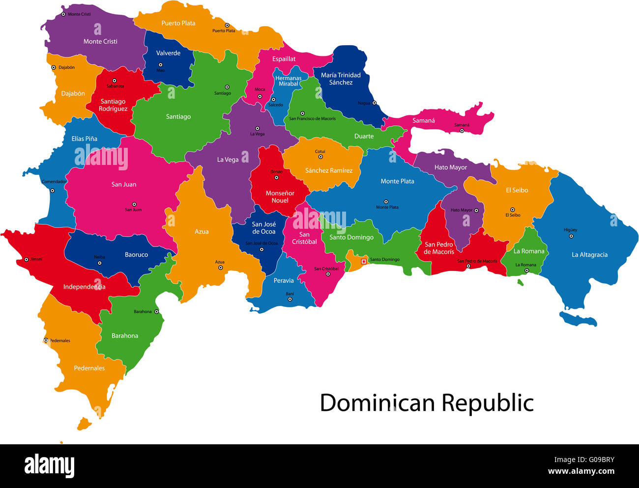 Map of Dominican Republic Stock Photo - Alamy