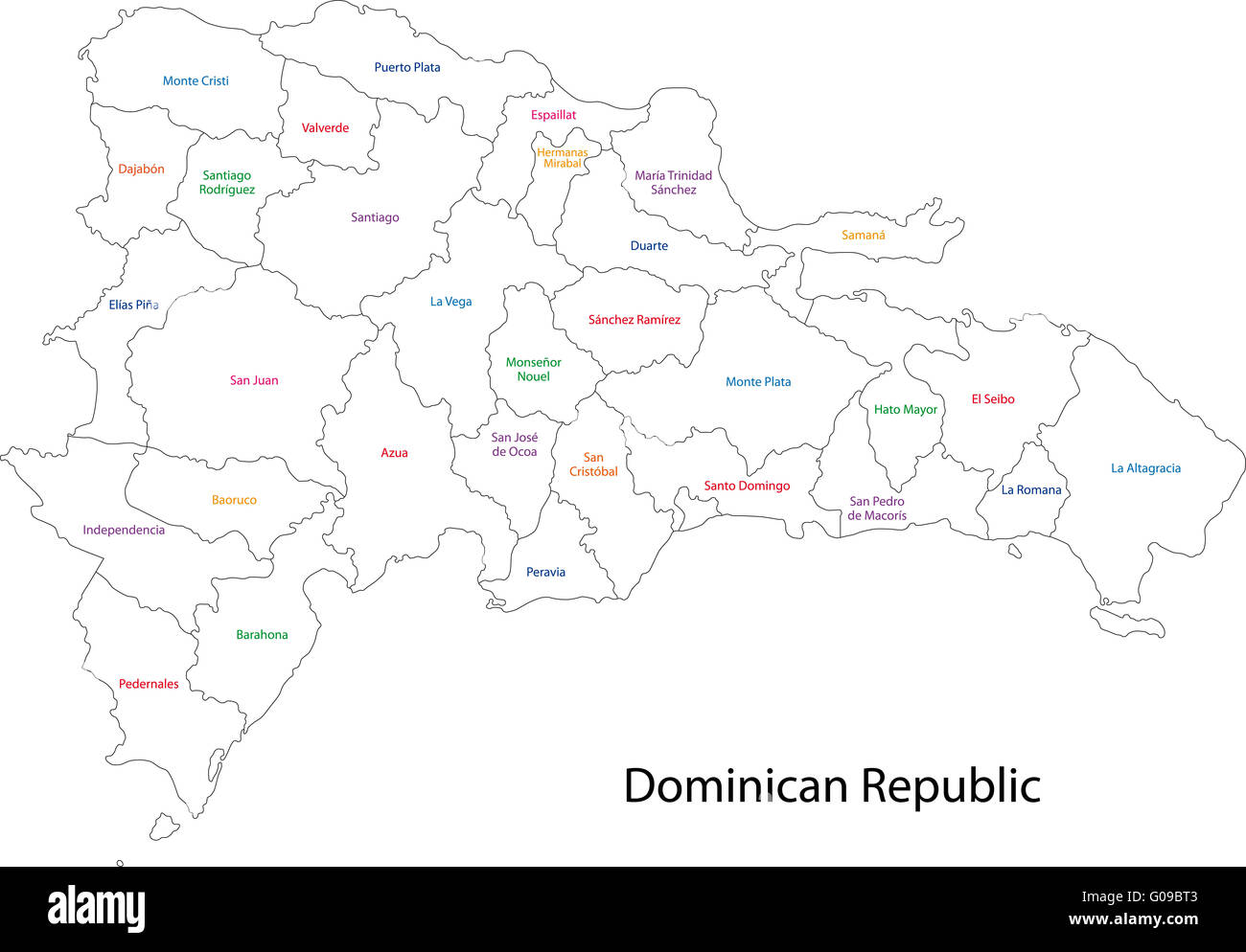 Dominican Republic map Stock Photo - Alamy