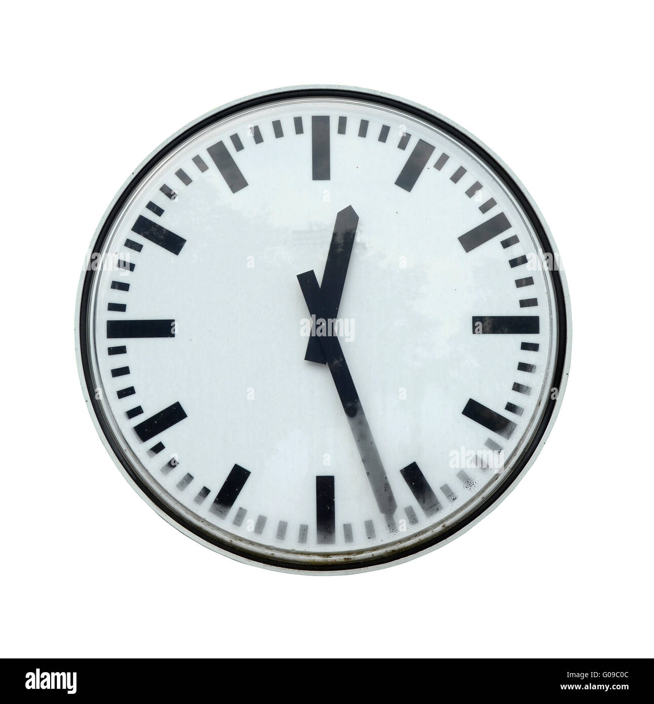 Isolation Of Grungy Station Clock With Clipping Path Stock Photo - Alamy