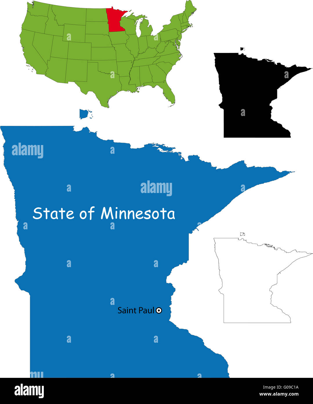 Minnesota state karte hi-res stock photography and images - Alamy