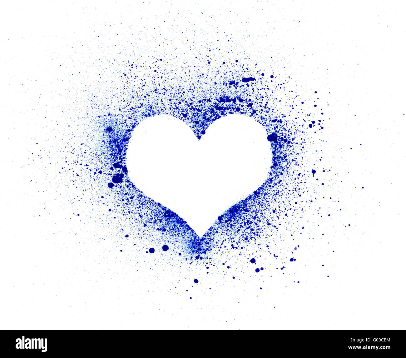 Grunge heart, ink splatter Stock Photo - Alamy
