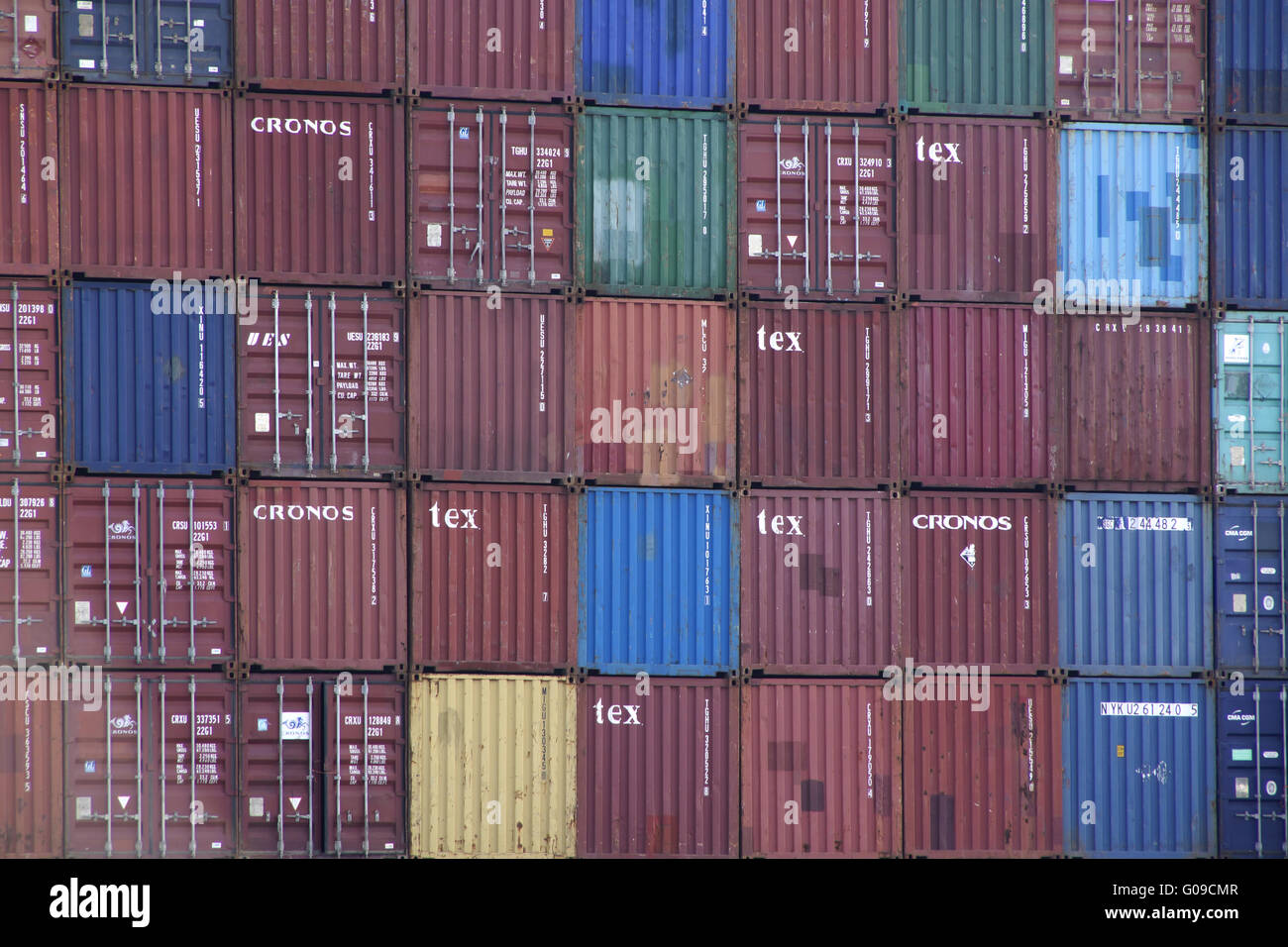 Stack of container in the harbor of Rotterdam Stock Photo - Alamy