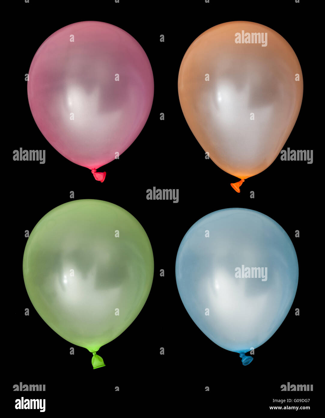 Set of inflated balloons from different colors Stock Photo - Alamy