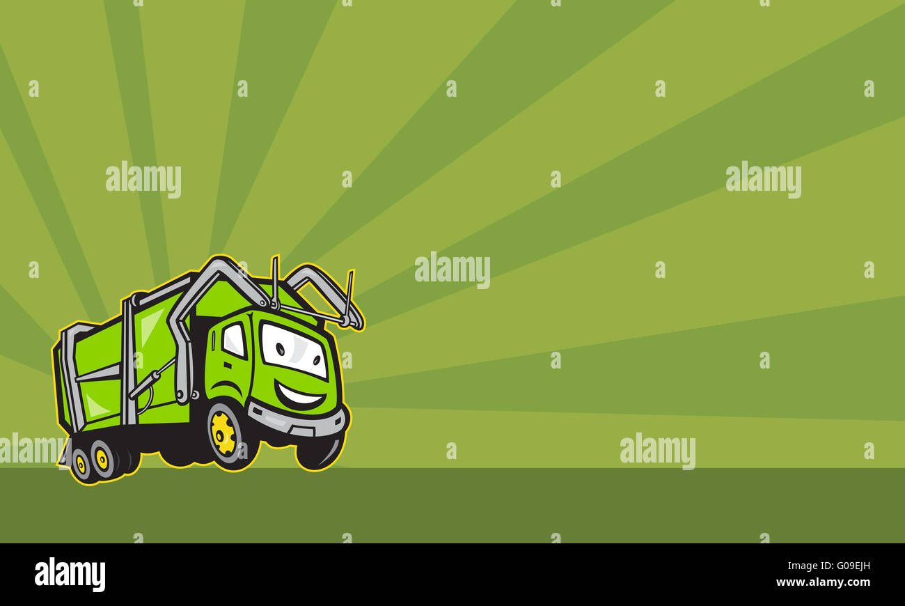 Waste Collection Garbage Rubbish Truck Cartoon Stock Photo - Alamy