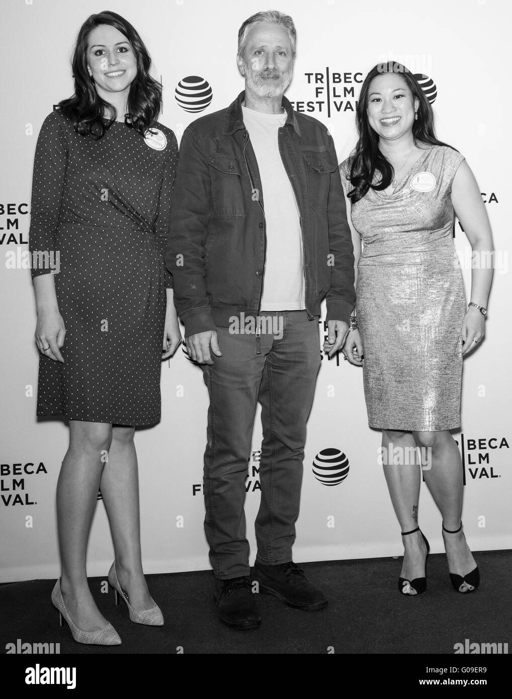 New York City, USA - April 14, 2016: Ellen Martinez, Jon Stewart and ...