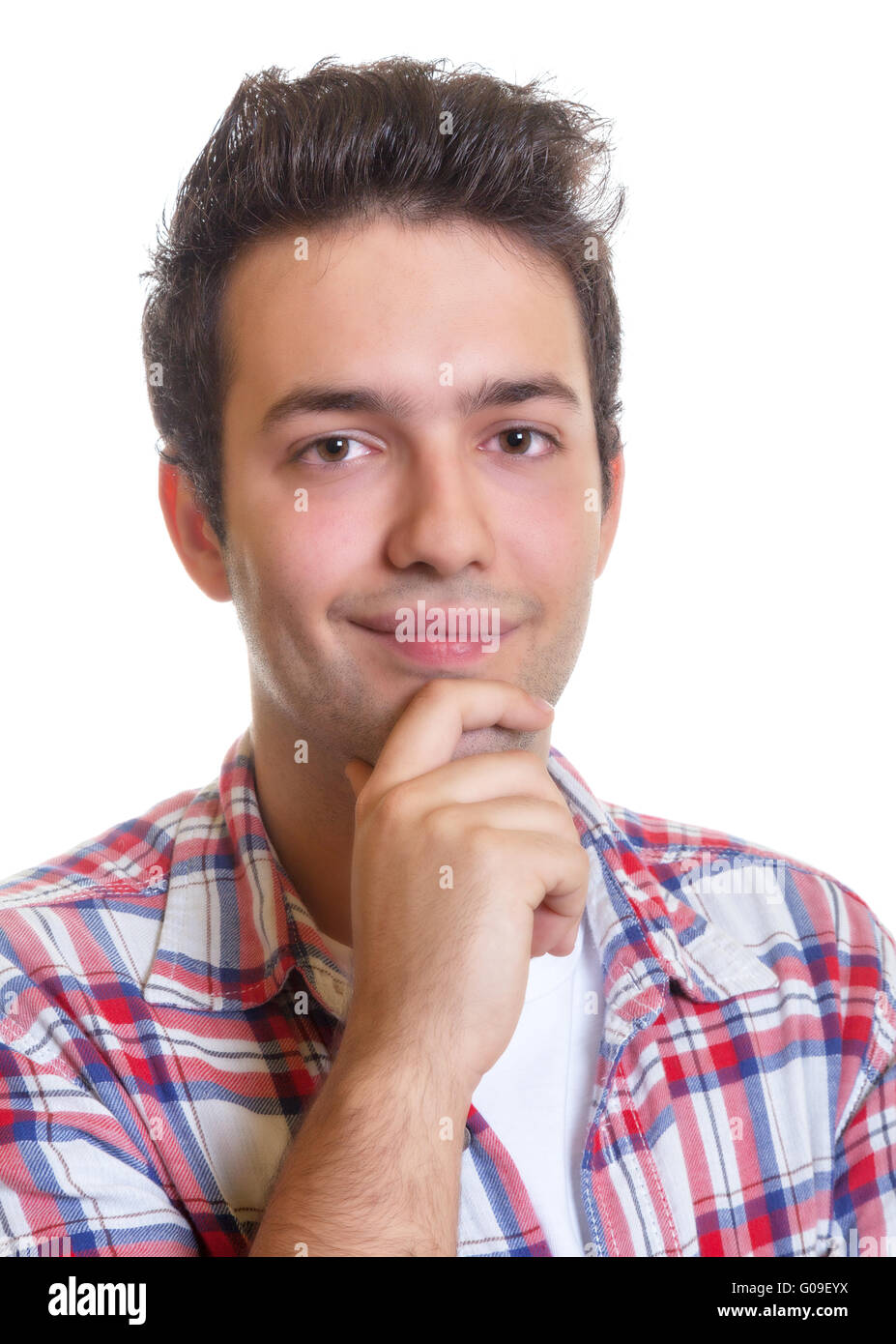 Smiling hispanic guy Stock Photo - Alamy
