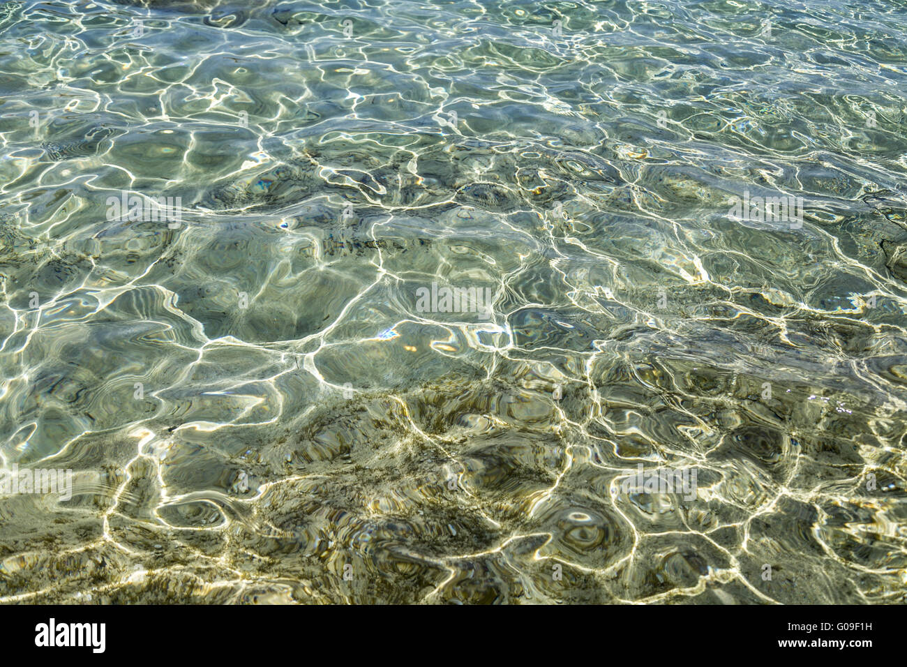 clear ocean water surface with reflections for backgrounds Stock Photo ...