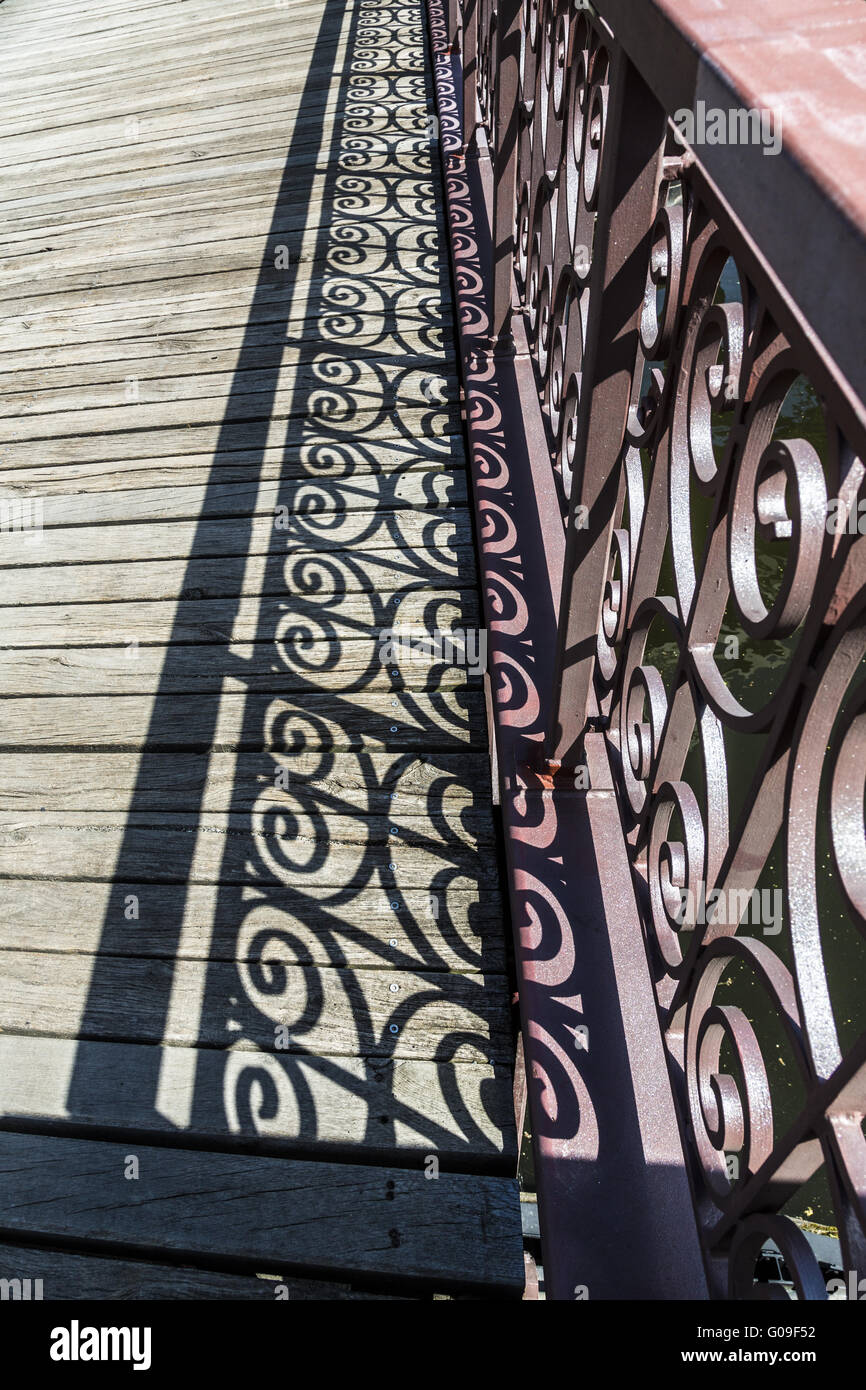 detail of an old bridge with decorated handrail Stock Photo - Alamy