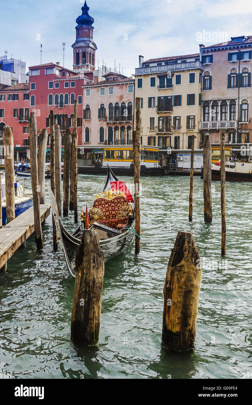 Gondola mooring poles grand canal hi-res stock photography and images ...