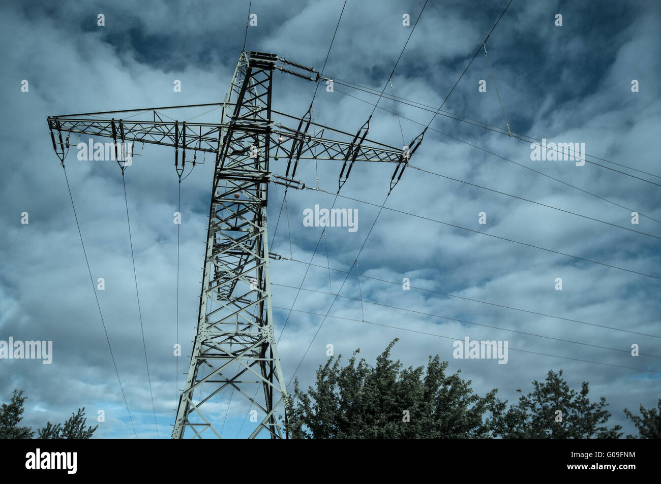 Power pole in nature Stock Photo - Alamy