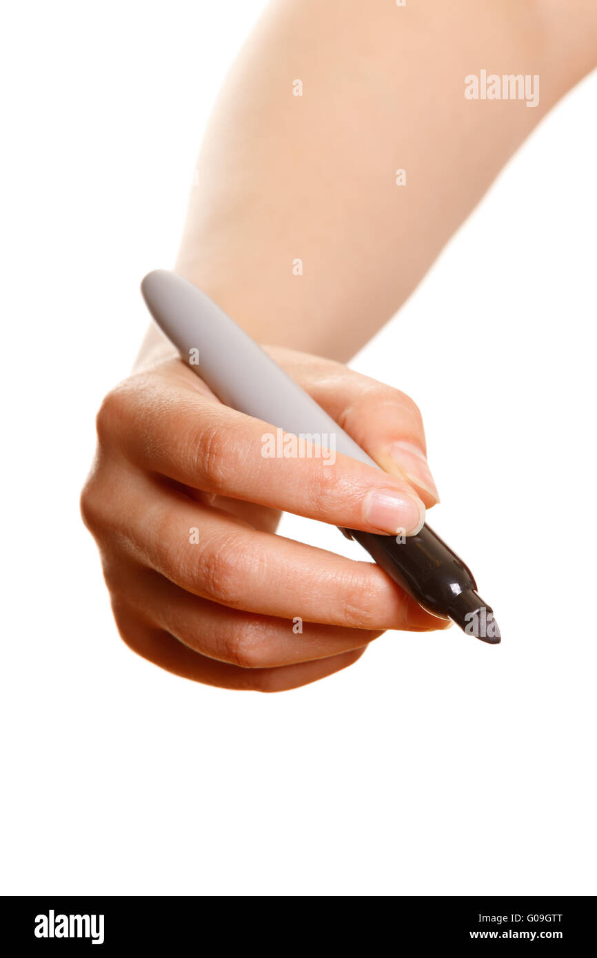 Human hand holding marker drawing hi-res stock photography and images ...