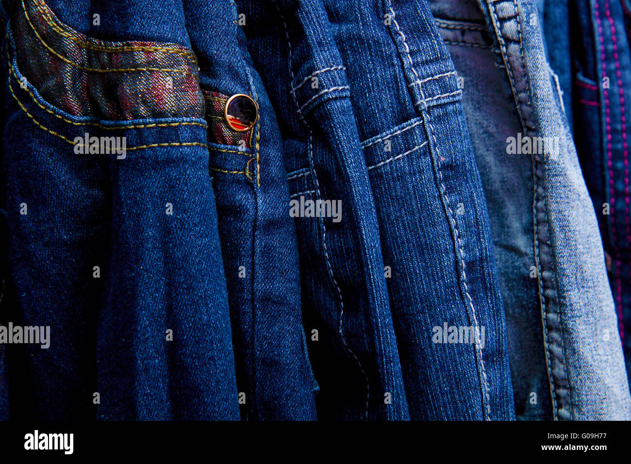 Denim jeans hanger hi-res stock photography and images - Alamy