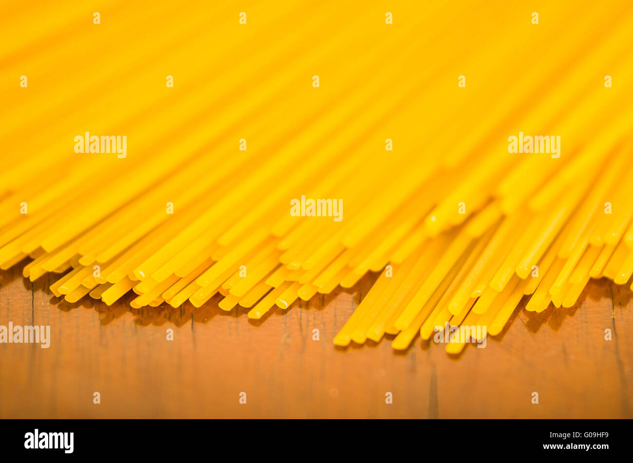 Closeup pile of dry spaghetti, yellow color and great detail Stock ...