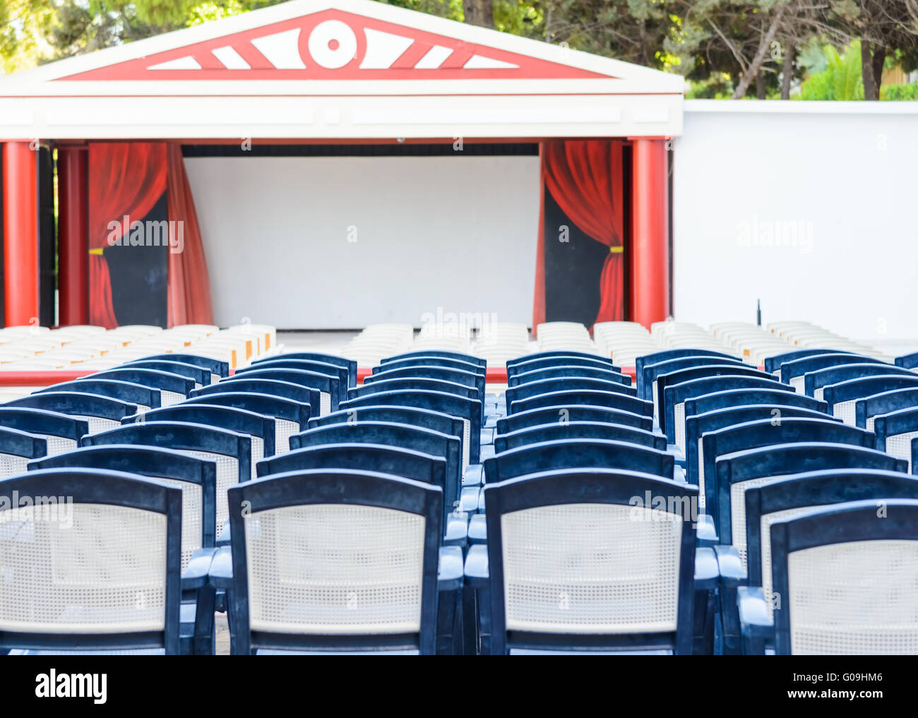 facing a number of seats in the concert hall in the open air Stock ...