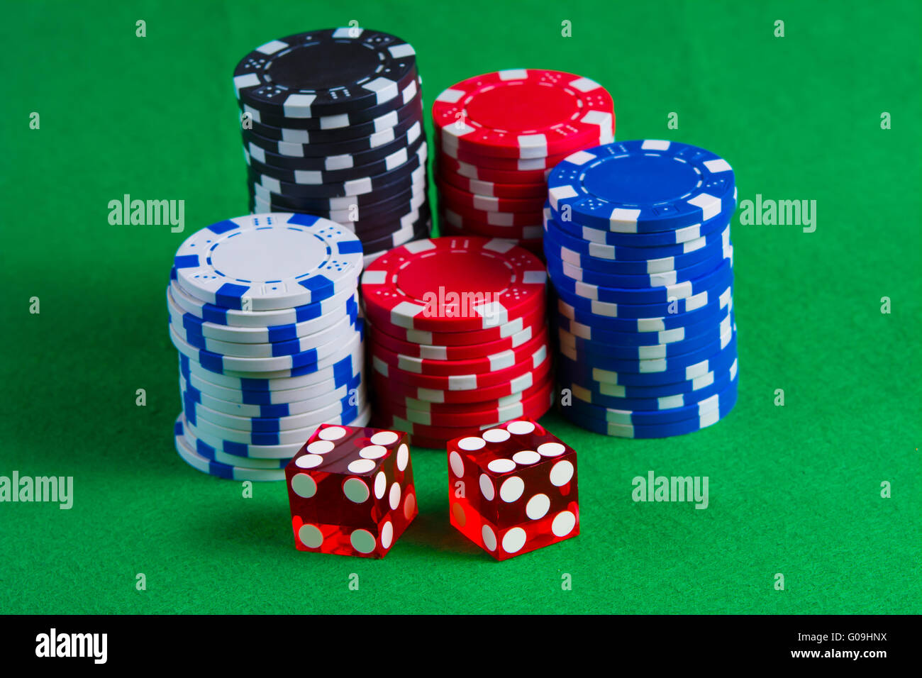 Gambling - poker cubes Stock Photo - Alamy