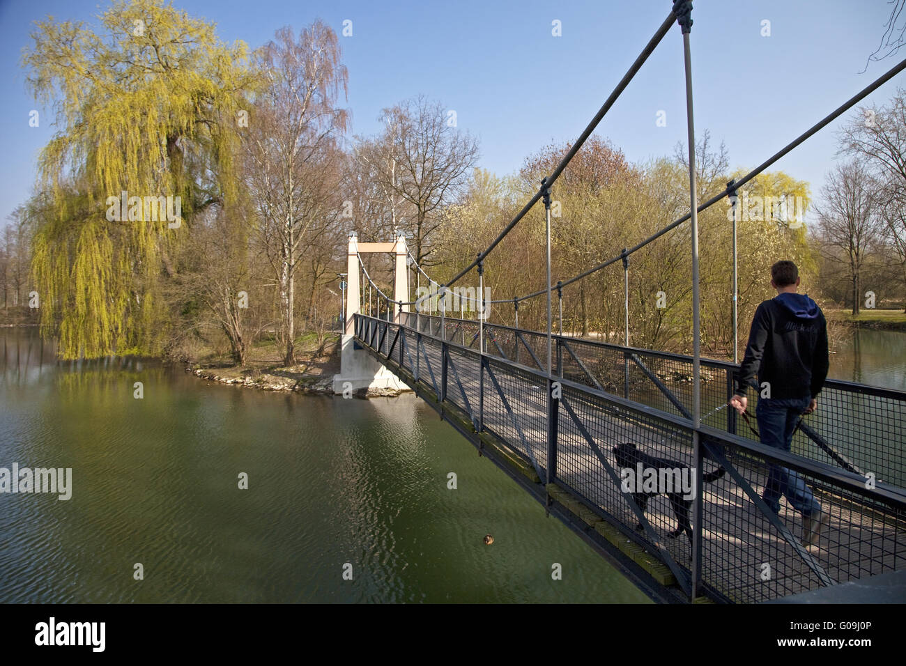 Bridge over the lip of Lippstadt in Germany Stock Photo - Alamy