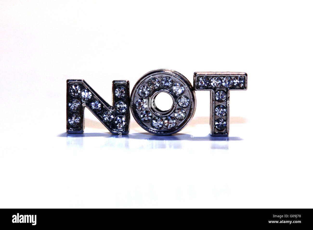 Word NOT isolated on white background Stock Photo - Alamy