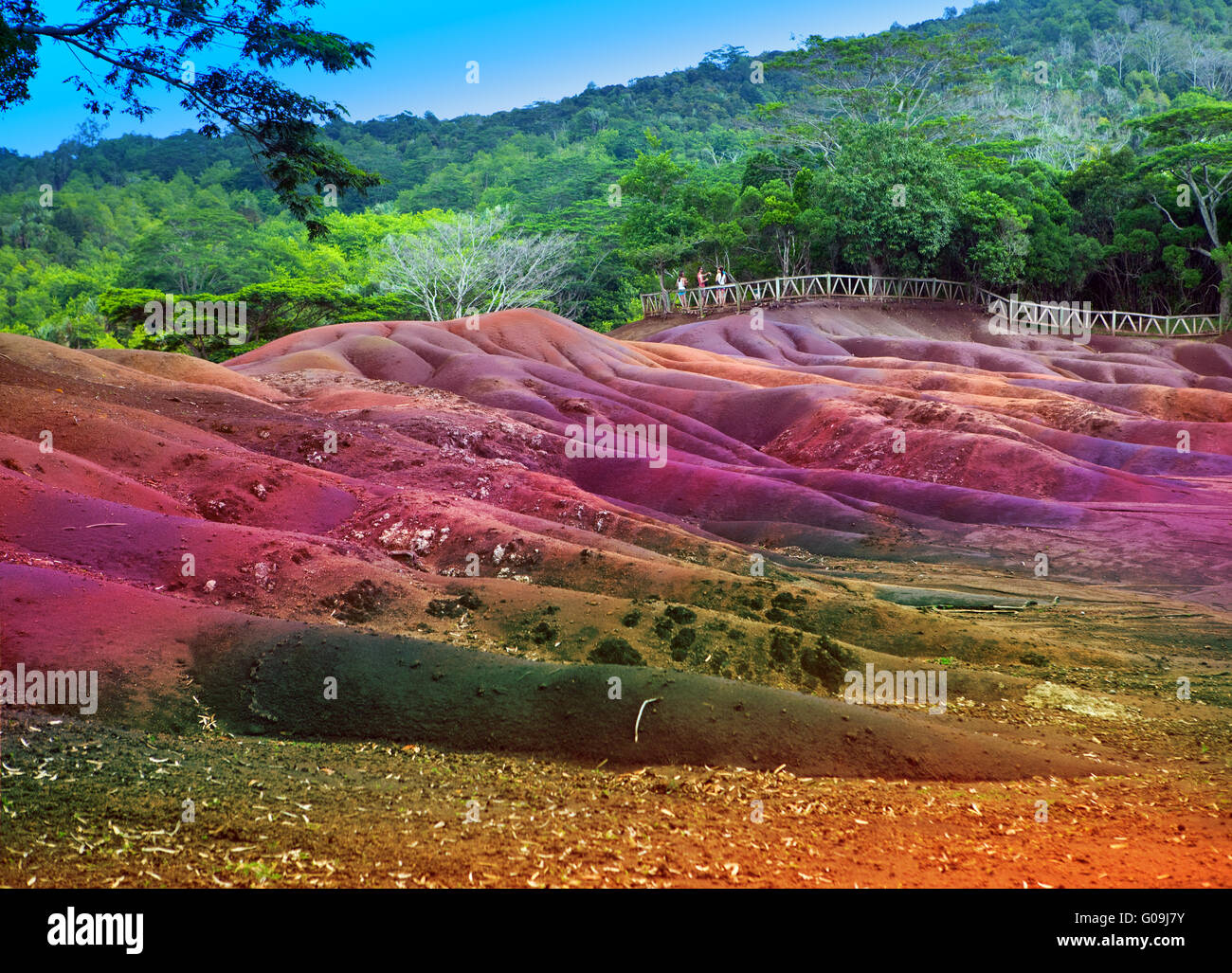 Main sight of Mauritius- Chamarel- seven color lan Stock Photo - Alamy