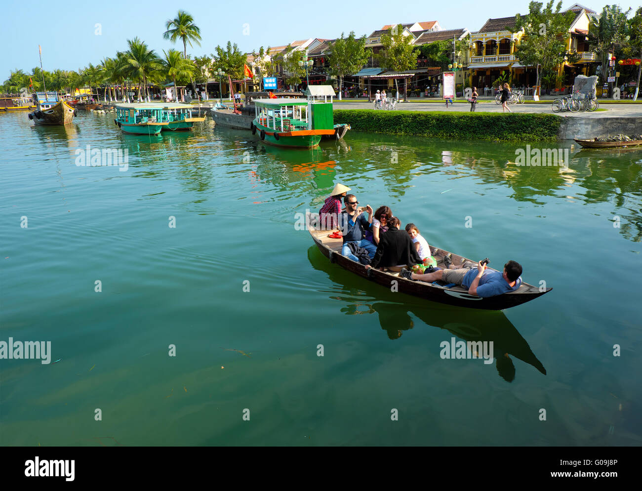 HOI AN, VIET NAM, Group of people travel Hoian old town, ancient house ...