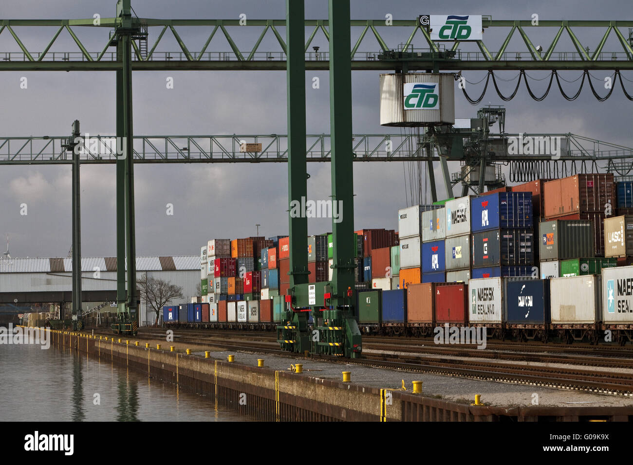 Port with container terminal, Dortmund, Germany Stock Photo - Alamy