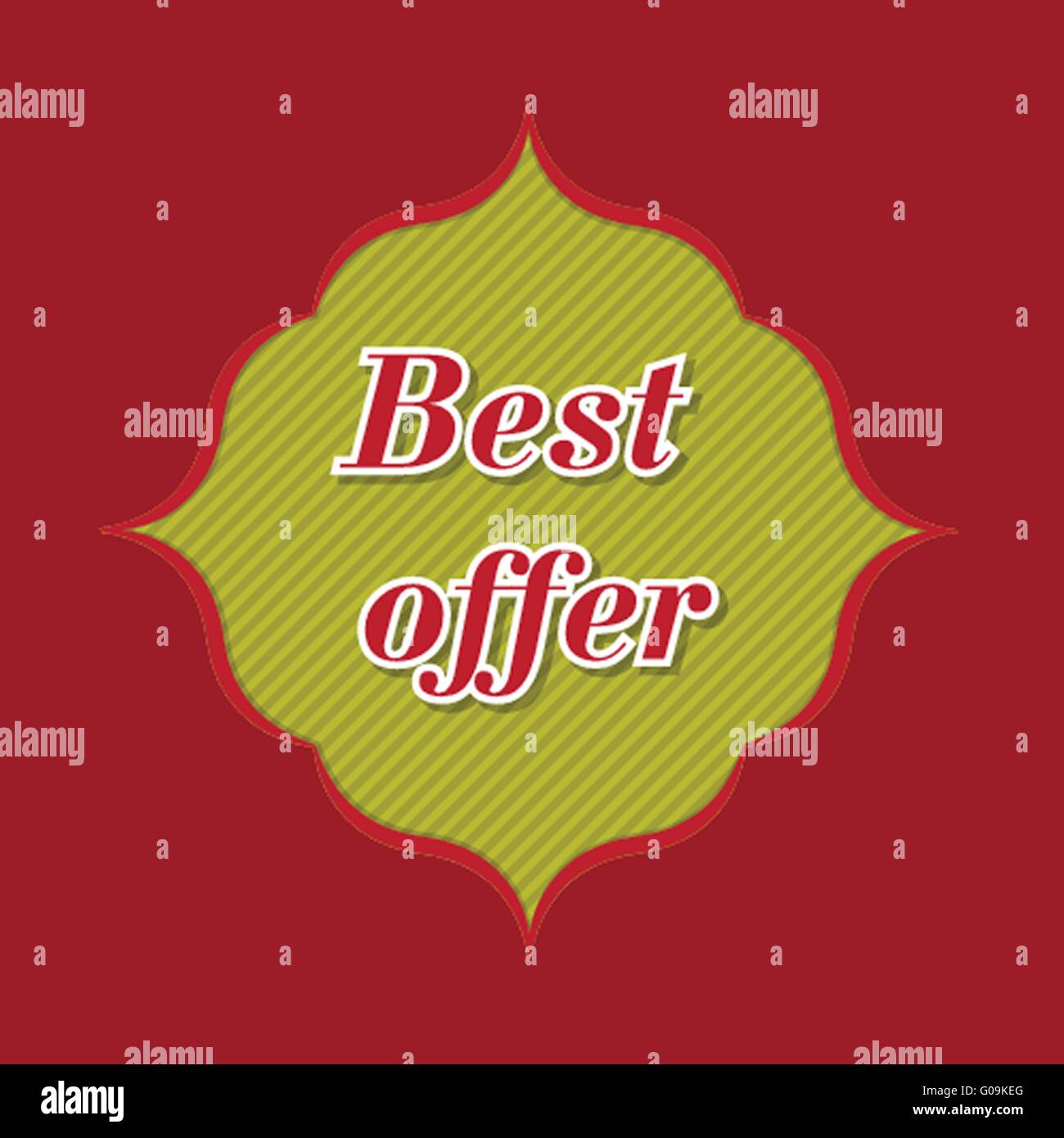 best offer banner - 3d spring green flower label with white text ...