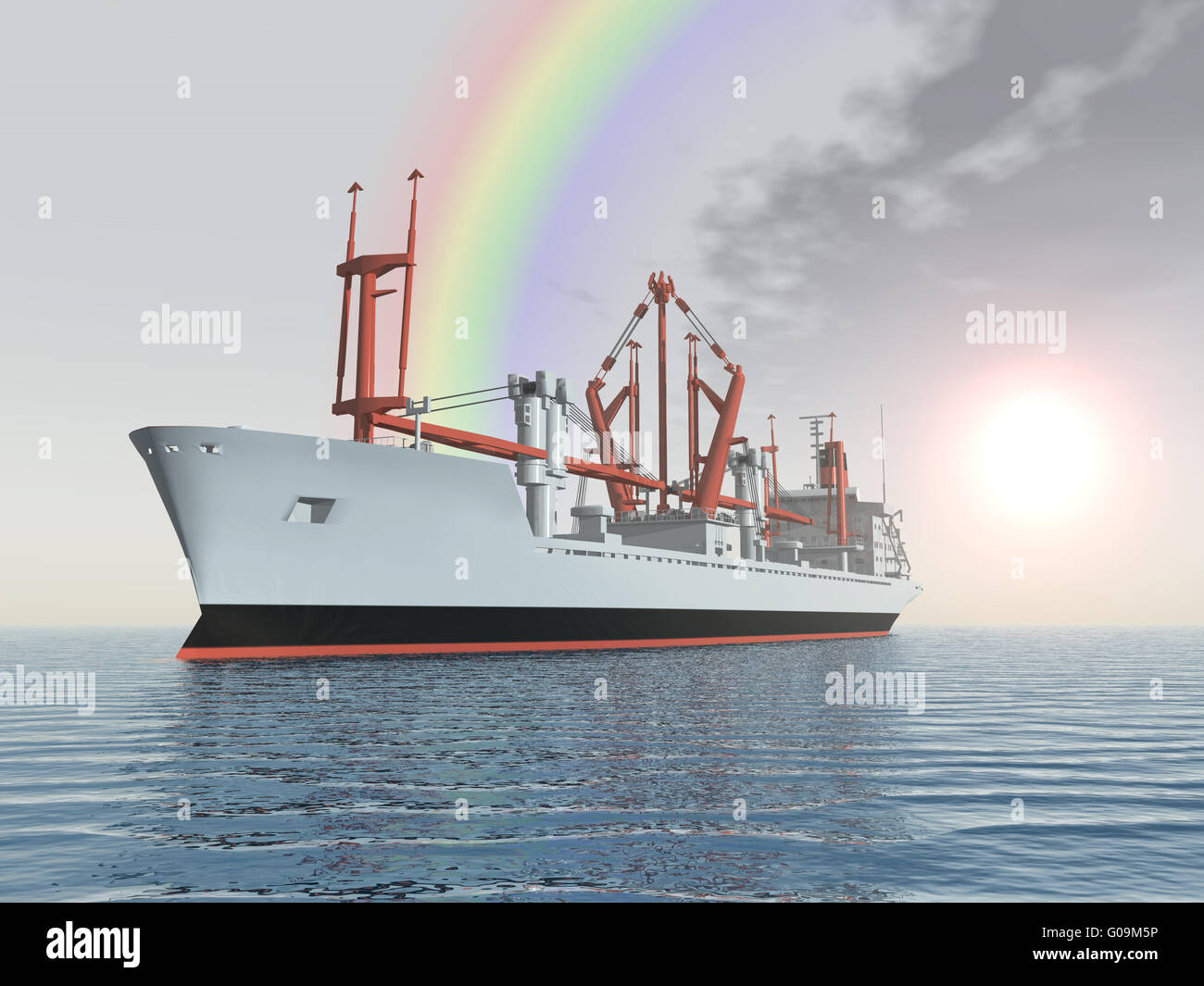 Ship with rainbow hi-res stock photography and images - Alamy