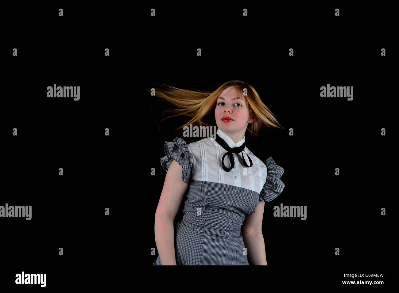 Woman with flying hair Stock Photo - Alamy