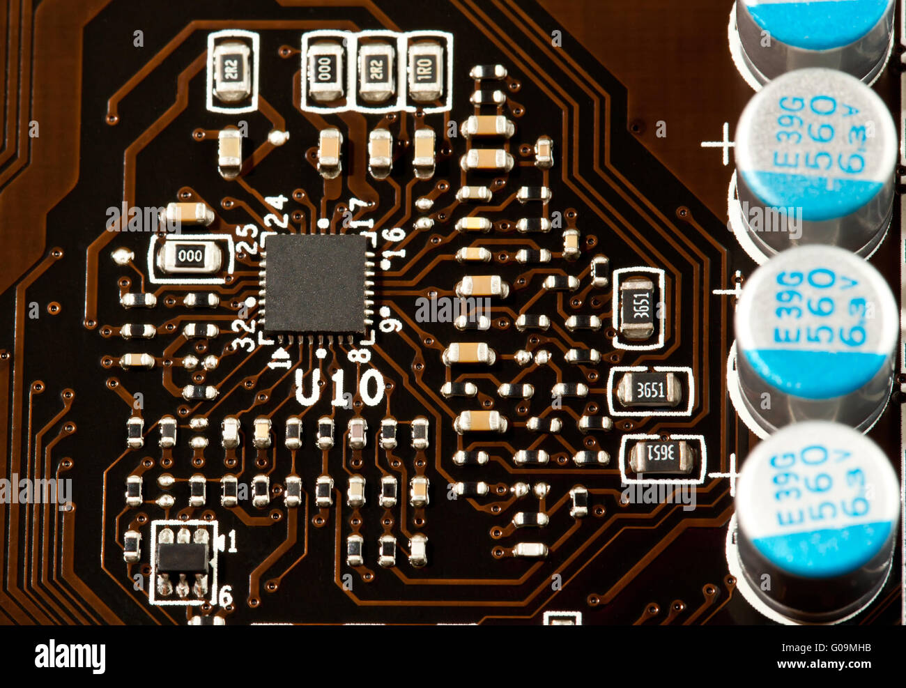 Laptop motherboard closeup view Stock Photo - Alamy