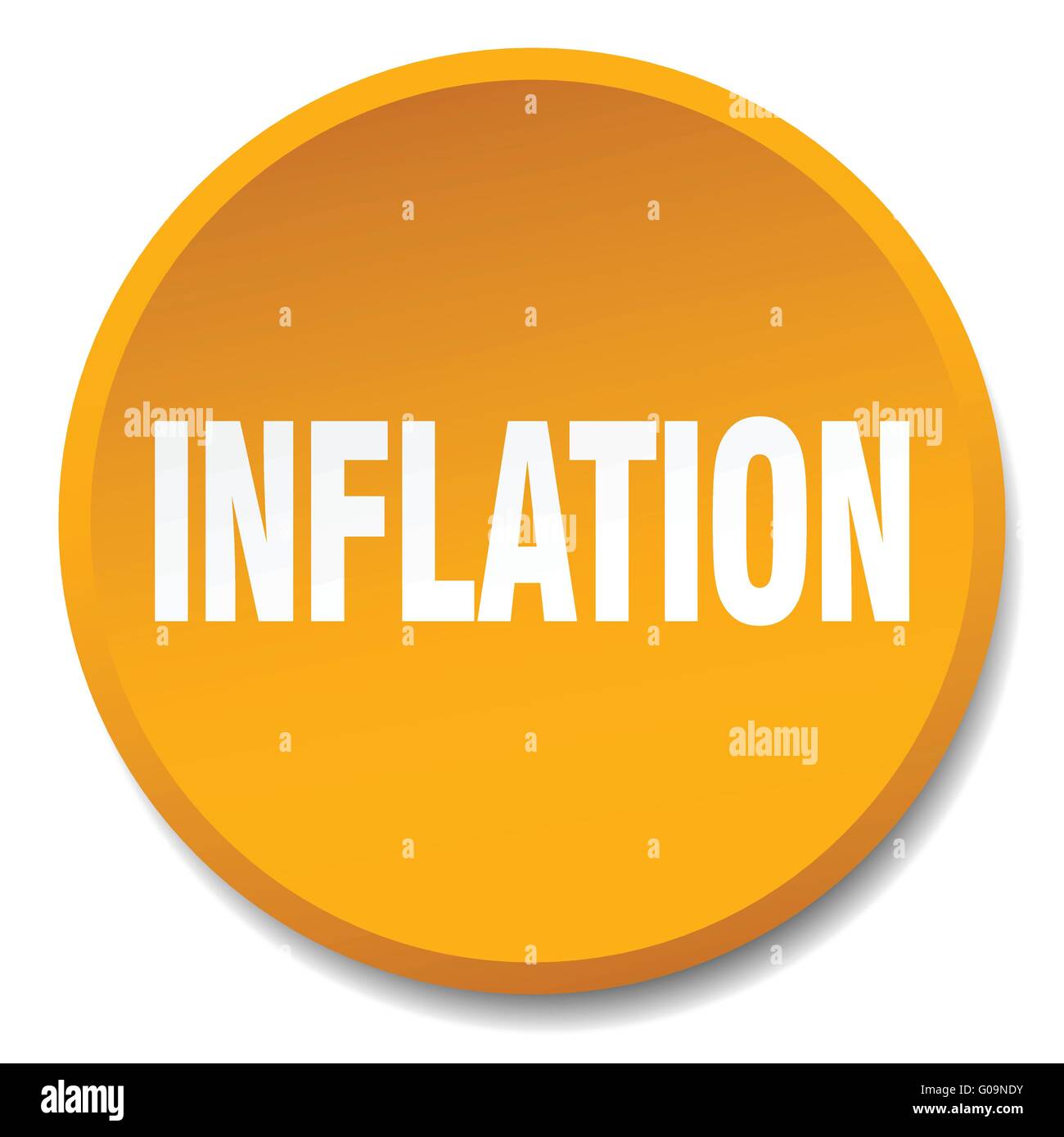 inflation orange round flat isolated push button Stock Vector Image ...