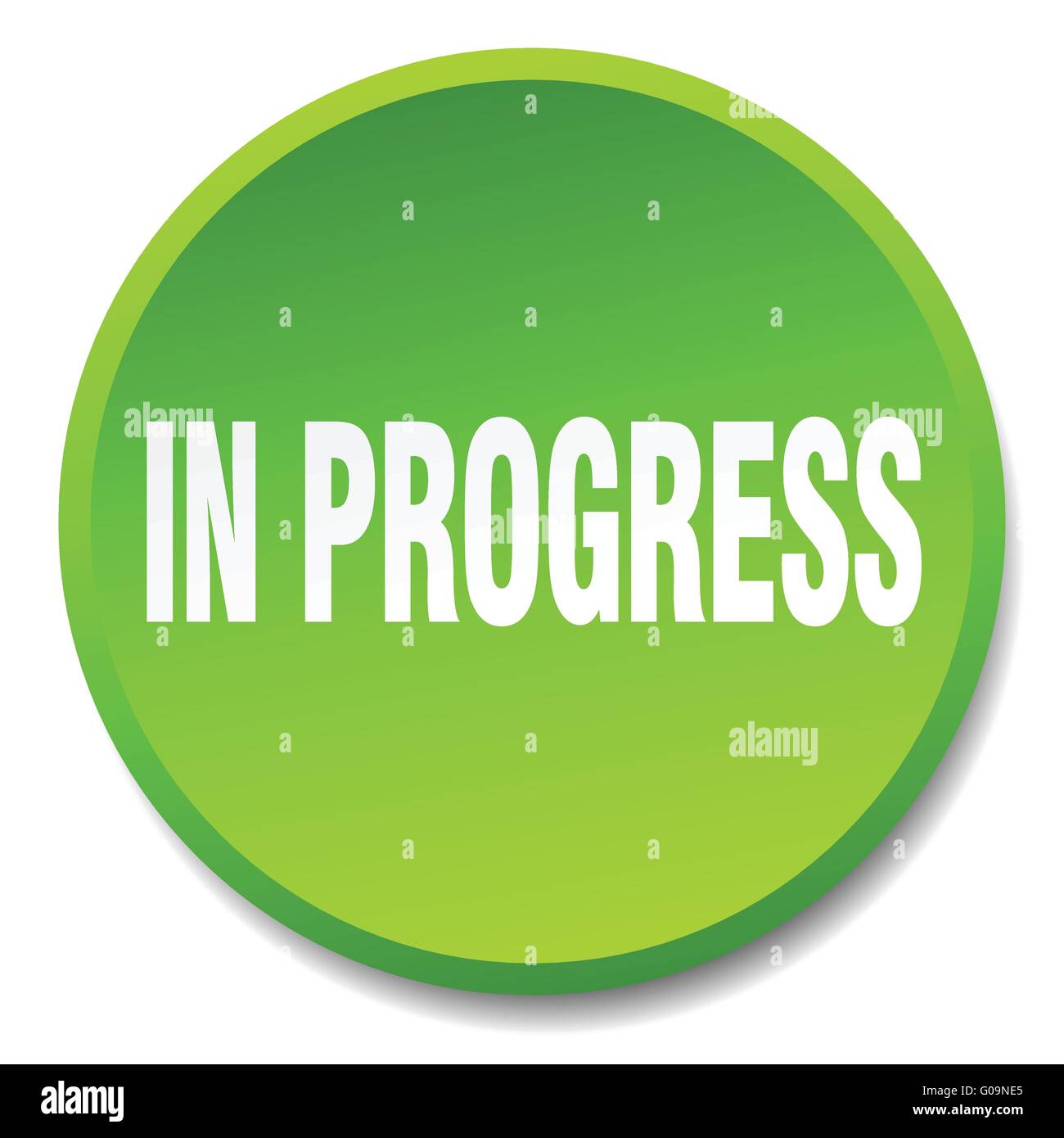 in progress green round flat isolated push button Stock Vector Image ...