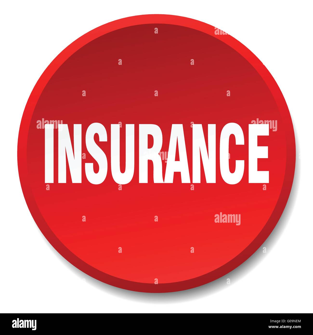 insurance red round flat isolated push button Stock Vector Image & Art ...