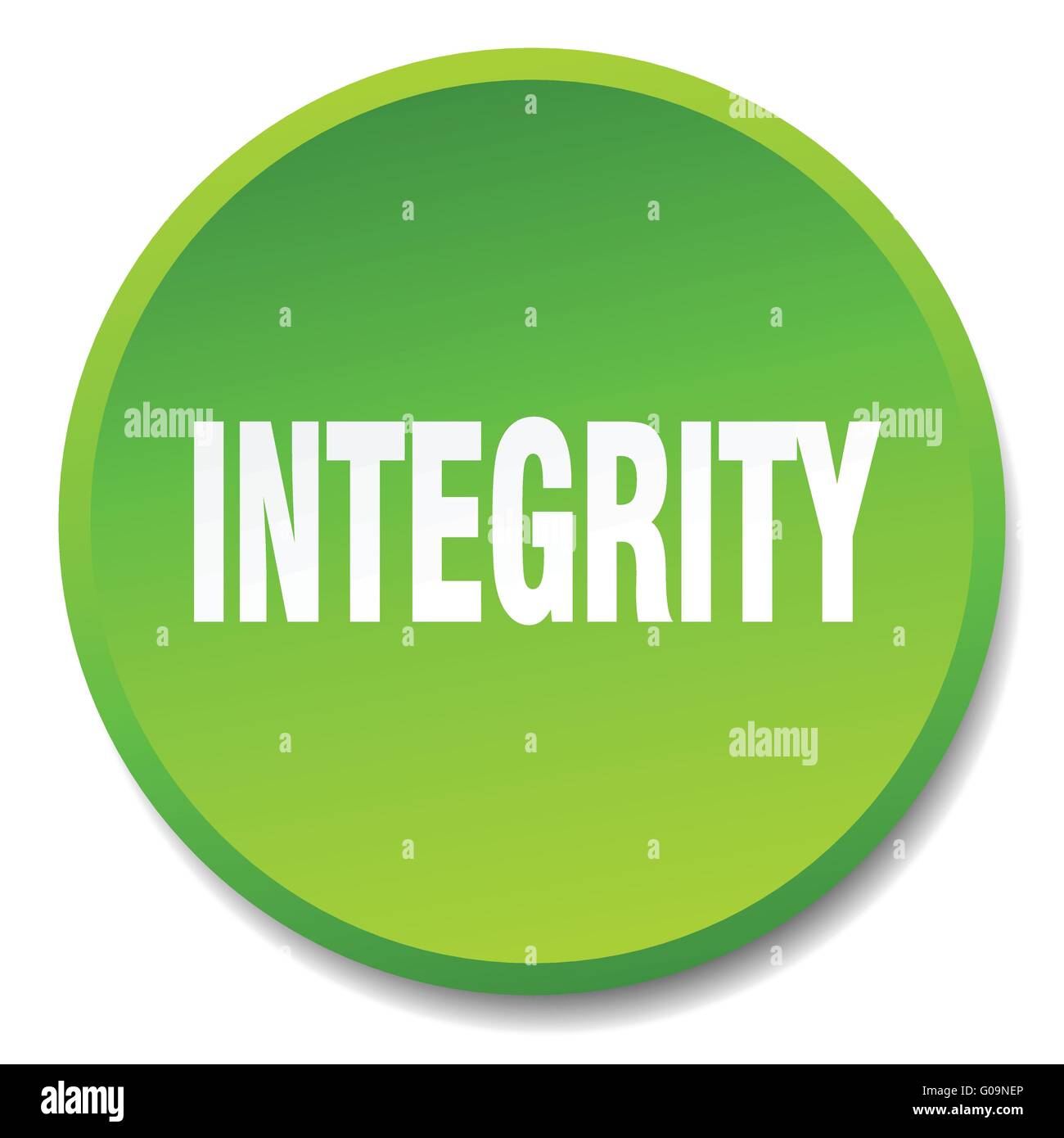 integrity green round flat isolated push button Stock Vector Image ...