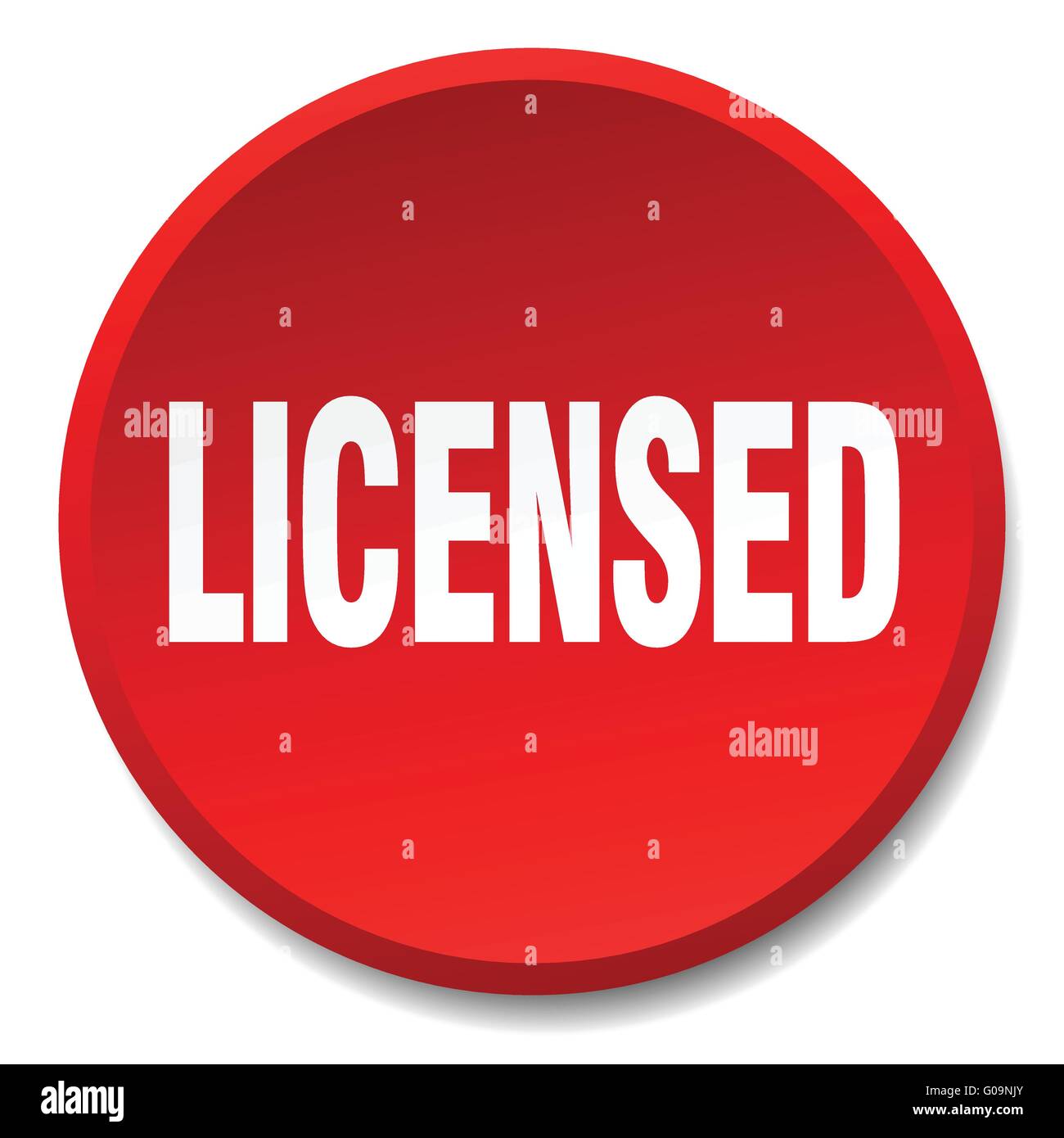 licensed red round flat isolated push button Stock Vector Image & Art - Alamy