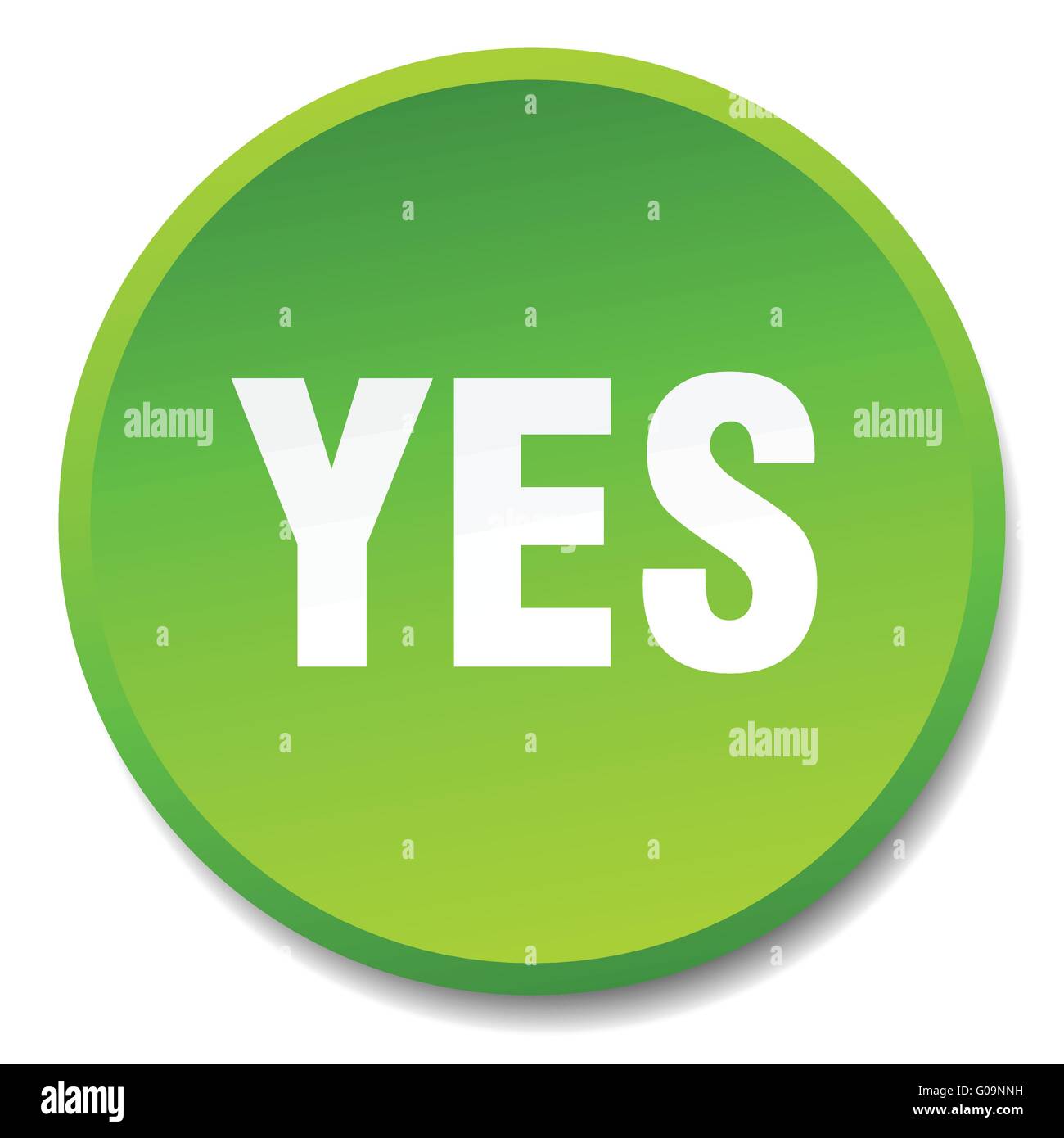 yes green round flat isolated push button Stock Vector Image & Art - Alamy