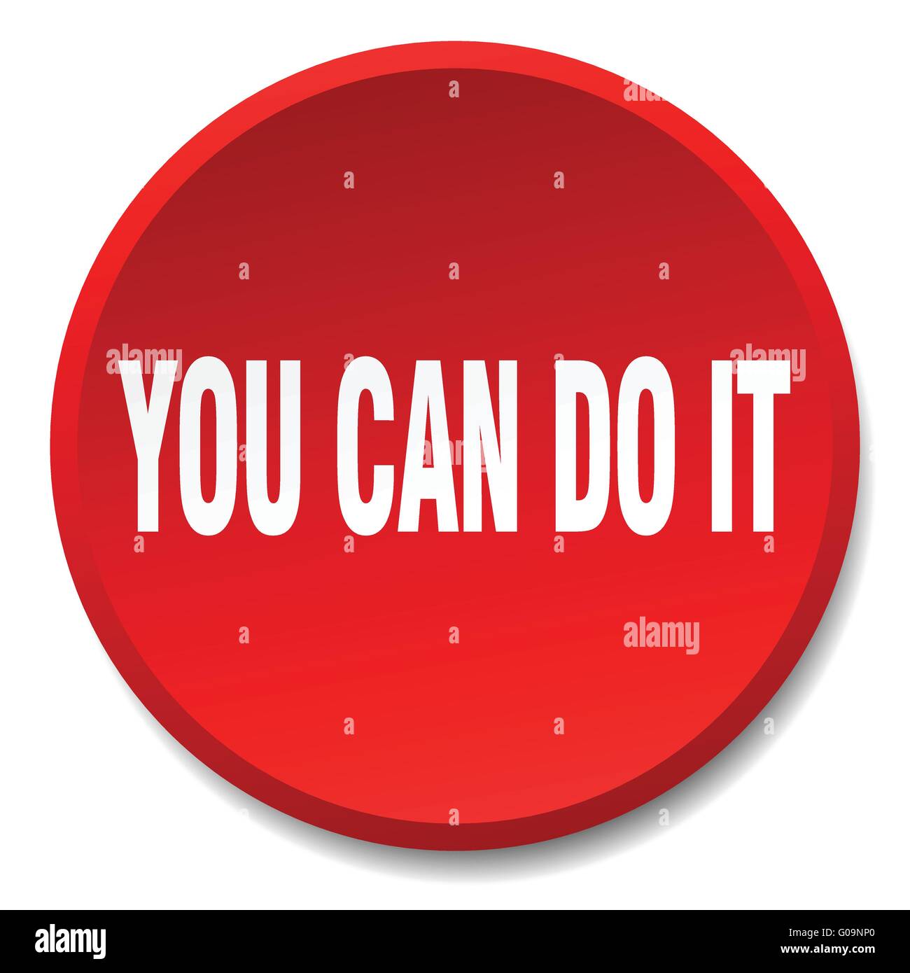 you can do it red round flat isolated push button Stock Vector Image ...