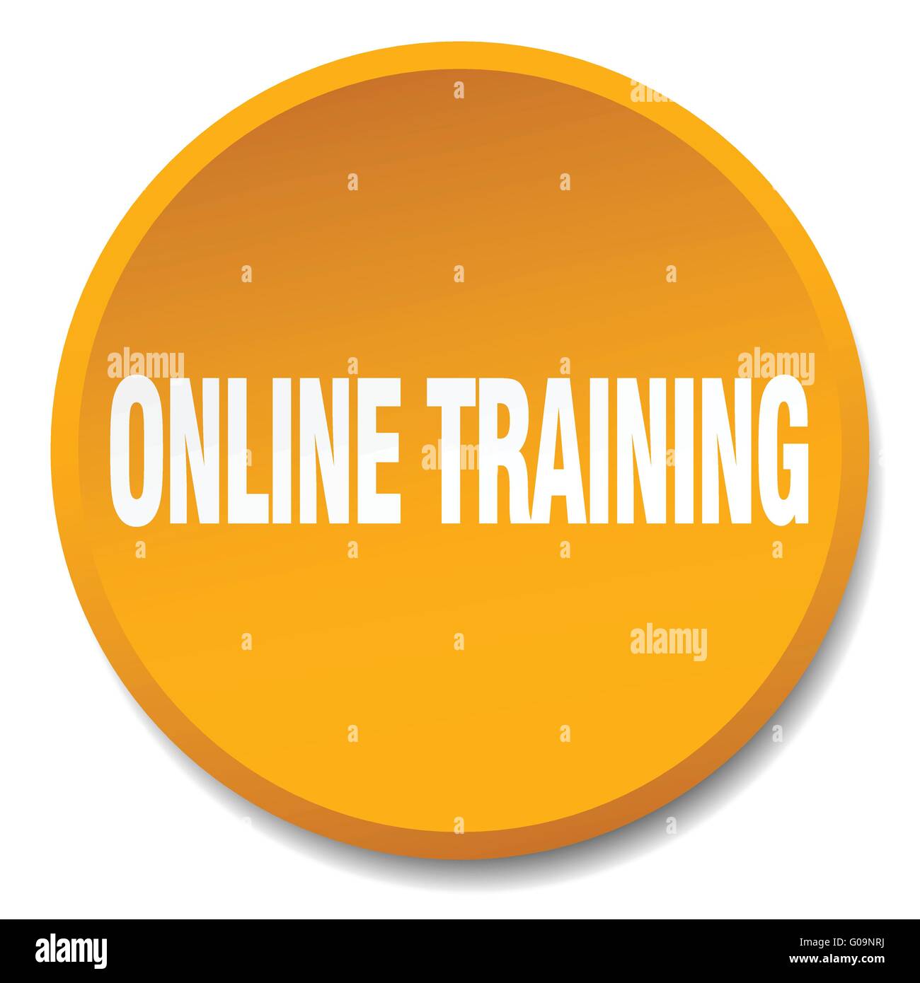 online training orange round flat isolated push button Stock Vector ...