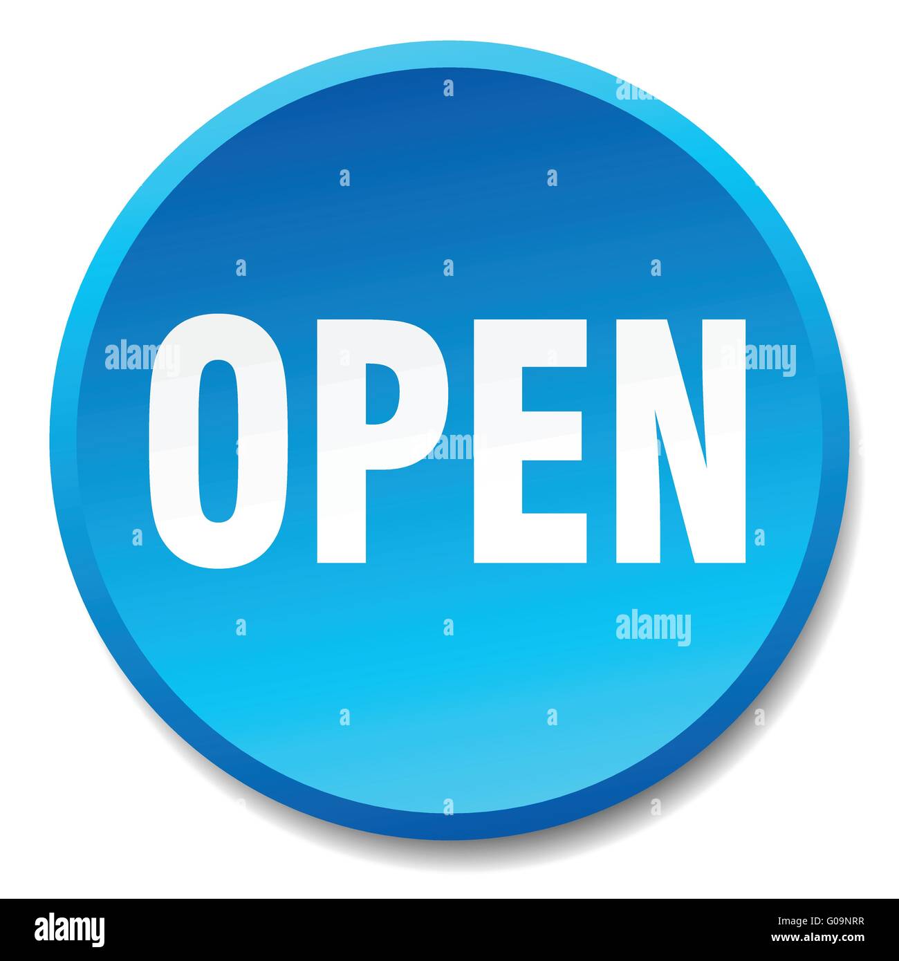 open blue round flat isolated push button Stock Vector Image & Art - Alamy