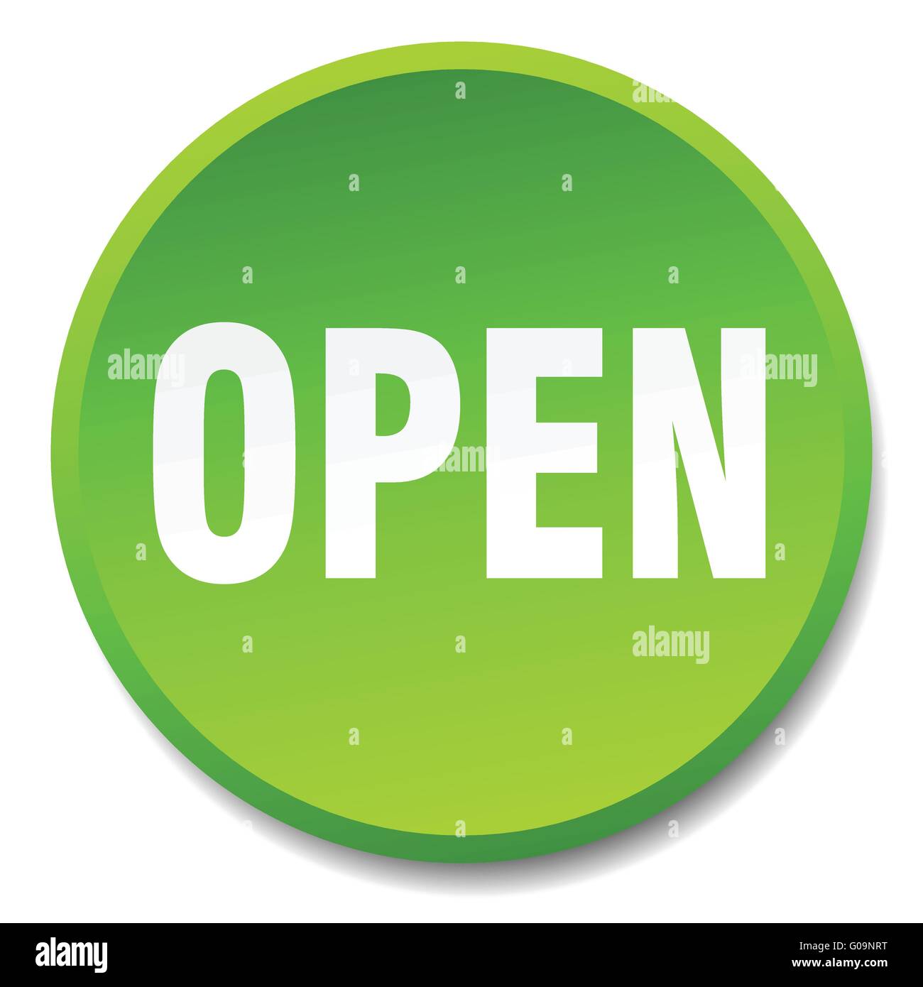 open green round flat isolated push button Stock Vector Image & Art - Alamy