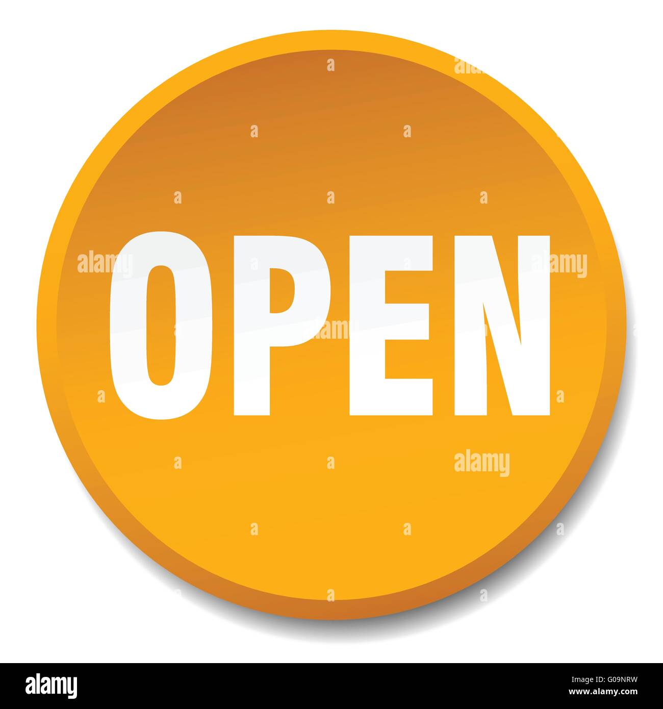 open orange round flat isolated push button Stock Vector Image & Art ...