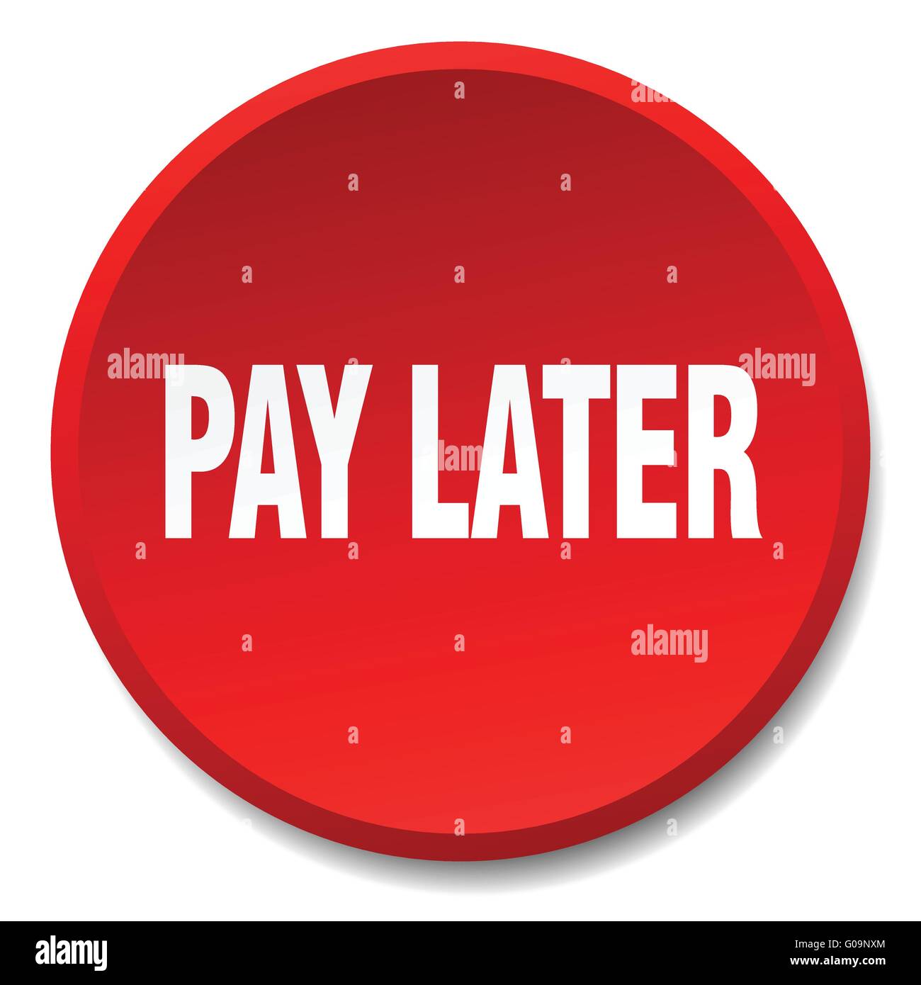pay later red round flat isolated push button Stock Vector Image & Art ...