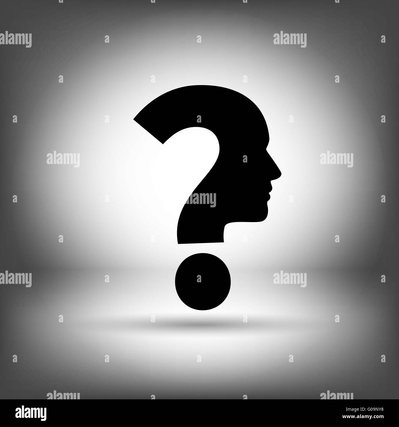Shadow face question mark Black and White Stock Photos & Images - Alamy