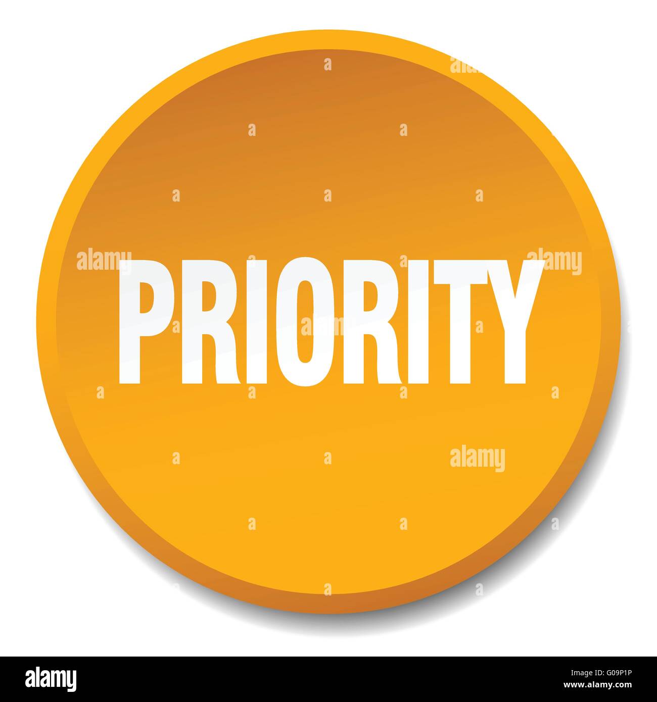 priority orange round flat isolated push button Stock Vector Image ...