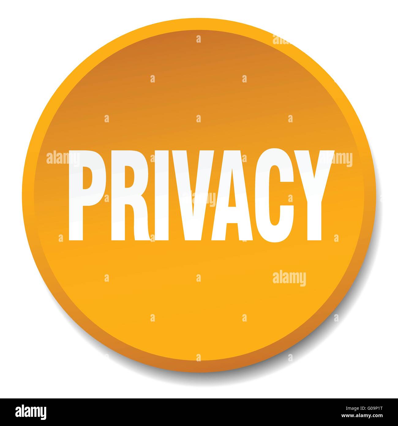 privacy orange round flat isolated push button Stock Vector Image & Art ...