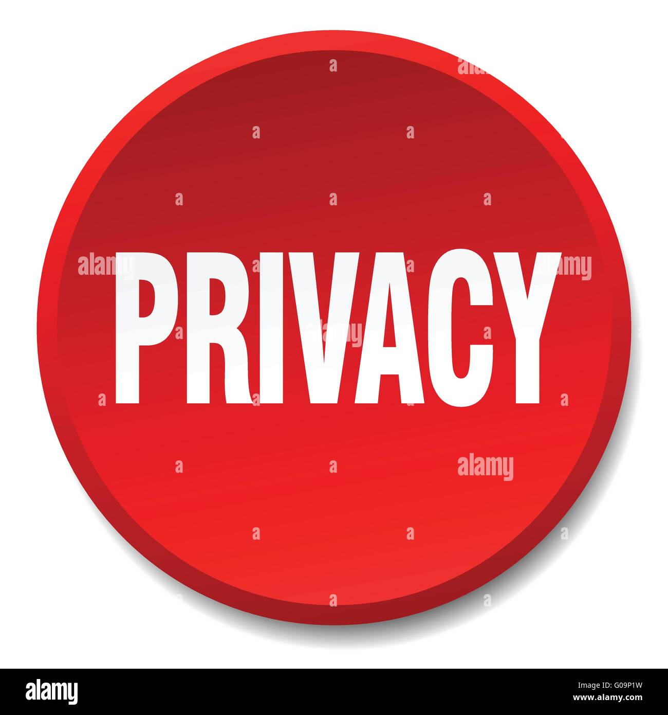 privacy red round flat isolated push button Stock Vector Image & Art ...