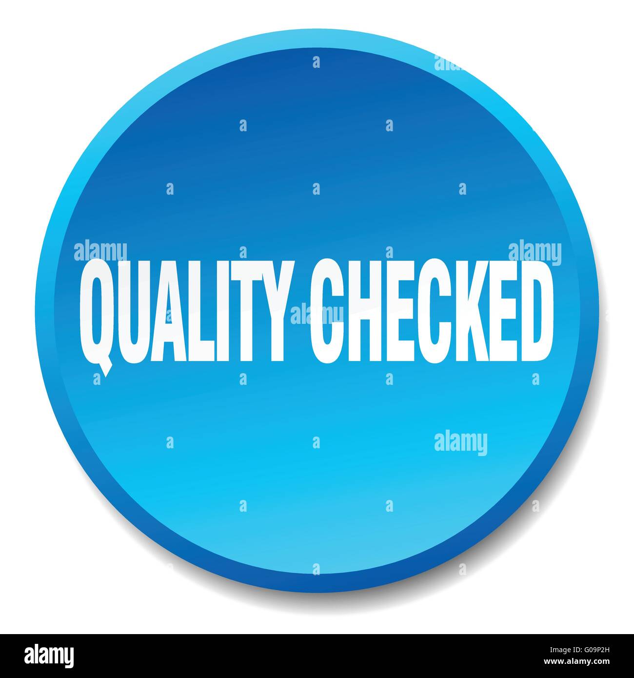 quality checked blue round flat isolated push button Stock Vector Image ...
