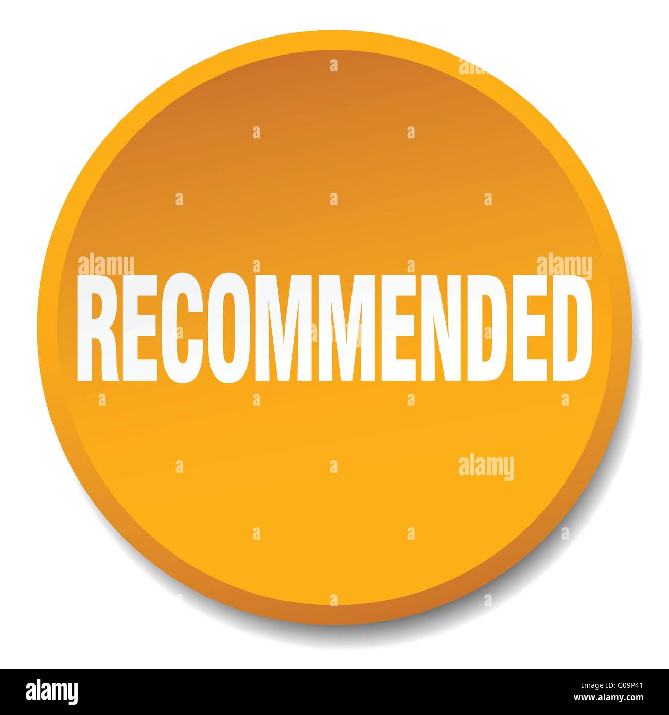 recommended orange round flat isolated push button Stock Vector Image ...